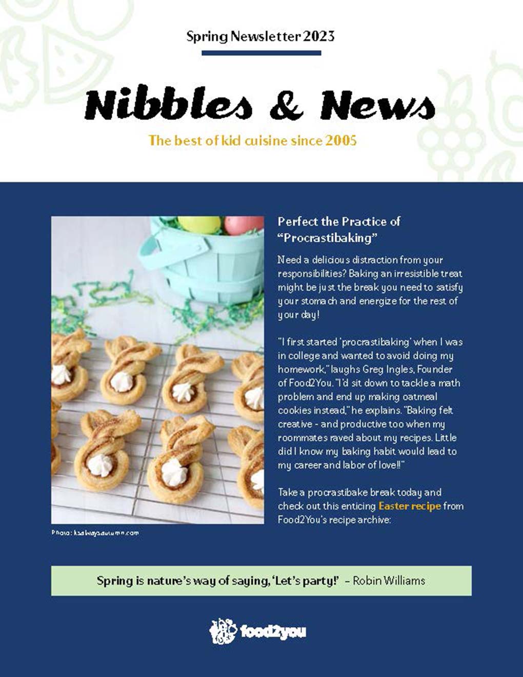 Newsletter | Food2You Healthy Daycare Catering